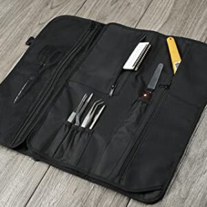 Asaya Chef Knife Roll Bag - 20 Total Pockets for Knives and Kitchen Utensils - Made with Stain Resistant Waxed Nylon - For Chefs and Culinary Students - Knives Not Included (Purple)