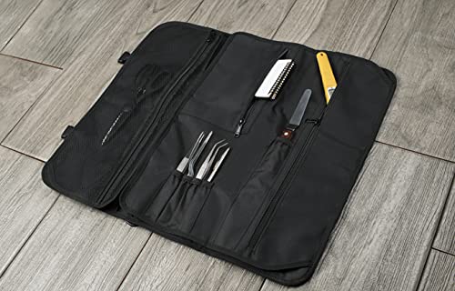 Asaya Chef Knife Roll Bag - 20 Total Pockets for Knives and Kitchen Utensils - Made with Stain Resistant Waxed Nylon - For Chefs and Culinary Students - Knives Not Included (Purple)