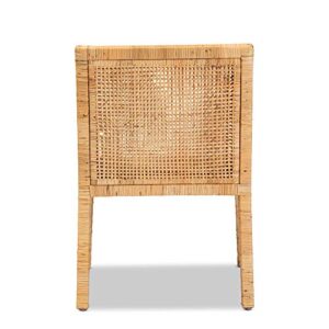 Baxton Studio Karis Chairs, Natural/White Natural/White