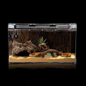 Aufeeky High Simulation Stone Cave Reptile Hides and Caves Terrarium Décor Accessories Bearded Dragon Hideout for Geckos Turtles Lizards Frogs Spiders Chameleons Scorpions Snakes Hermit Crab (L)