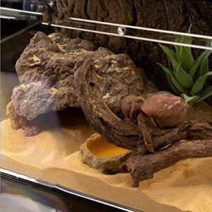 Aufeeky High Simulation Stone Cave Reptile Hides and Caves Terrarium Décor Accessories Bearded Dragon Hideout for Geckos Turtles Lizards Frogs Spiders Chameleons Scorpions Snakes Hermit Crab (L)