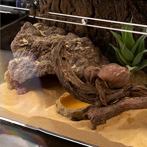 Aufeeky High Simulation Stone Cave Reptile Hides and Caves Terrarium Décor Accessories Bearded Dragon Hideout for Geckos Turtles Lizards Frogs Spiders Chameleons Scorpions Snakes Hermit Crab (L)