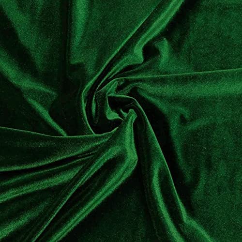 Pico Textiles 1 Yard - Hunter Green Stretch Velvet Fabric - Sold by The Yard - Variety of Colors - Ideal for Sewing Apparel, Dresses, Skirts, Costume and Craft