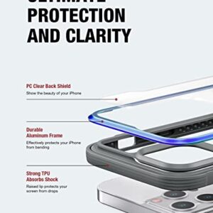 RAPTIC Shield for iPhone 13 Pro Max Case, Shockproof Protective Clear Case, Military 10ft Drop Tested, Durable Aluminum Frame, Anti-Yellowing Technology Case for iPhone 13 Pro Max, Iridescent