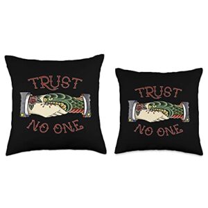 TSHIRTRIBE Trust No One-American Traditional Tattoo Throw Pillow, 18x18, Multicolor