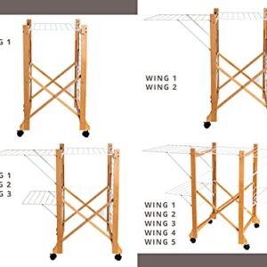 Scandinaf Foldable Clothes Drying Rack | Collapsible Drying Racks for Laundry | Extra Large and Heavy Duty Clothing Drying Rack with Iron Wires and Wooden Legs and 2 Levels with 91 Ft Drying Area