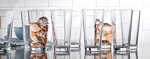 Home Essentials & Beyond Drinking Glasses Set Of 10 Highball Glass Cups 17 Oz Beer Glasses, Water, Juice, Cocktails, Iced Tea, Bar Glasses. Dishwasher Safe.