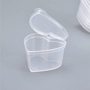 AKOAK 45ml Heart Shape Plastic Storage Box with Cover Transparent Container Organizer Jewelry Earring Spice Storage Box Leakproof Container