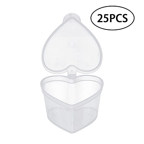 AKOAK 45ml Heart Shape Plastic Storage Box with Cover Transparent Container Organizer Jewelry Earring Spice Storage Box Leakproof Container