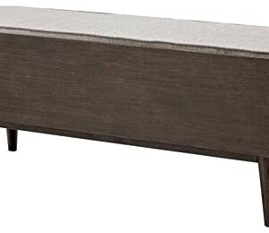 Signature Design by Ashley Chetfield Upholstered Mid-Century Modern Storage Bench, Brown