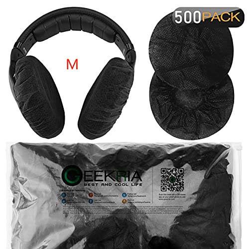 Geekria 500 Pairs Disposable Headphones Ear Cover for Over-Ear Headset Earcup for Bulk Pack, Stretchable Sanitary Ear Pads Cover, Hygienic Ear Cushion Protector Wholesale Multi-Pack(M/Blue)