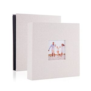 Artmag Fabric Photo Album 4x6 600 Large Capacity for Family Wedding Anniversary Linen Album Holds 600 Horizontal and Vertical Photos (600 Pockets, Beige)