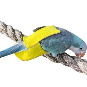 hezhuo parrot bird diapers, birds flight suit, parrot clothes, pet animal costumes, bird clothes, cockatiel bird diaper, pet bird diapers, parrot flight suit, bird parrot clothes (yellow, m)