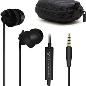 Sleep Earbuds Sleeping Noise Isolation Headphones with Unique Fully Soft Silicone Earplug,Sleep Earphones with Mic,Perfect for Sleeping,Insomnia,Side Sleeper,Snoring,Air Travel VZ SPORT MATE