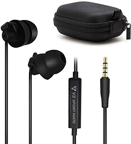 Sleep Earbuds Sleeping Noise Isolation Headphones with Unique Fully Soft Silicone Earplug,Sleep Earphones with Mic,Perfect for Sleeping,Insomnia,Side Sleeper,Snoring,Air Travel VZ SPORT MATE