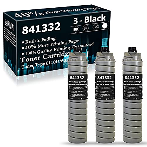 3-Black 885400/841332 Compatible Toner Cartridge Replacement for Ricoh Aficio AP900 1060 1075 2051 2060 2075 MP 6500SP 7000 7001 6503 7500 7503 9002 SP 9100DN Printer Ink Cartridge