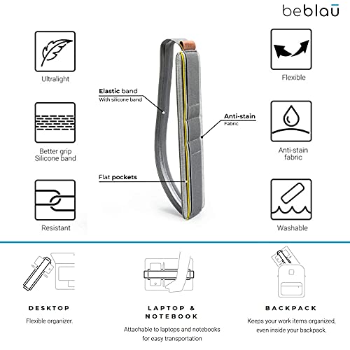 BEBLAU PACK SLIM + TWIST: THE MINIMALIST ORGANIZERS PACK: Unique & Innovative Portable Organizers. at Home, Office, or on-The-go, Have Everything in Place with Beblau Products! Grey Pack