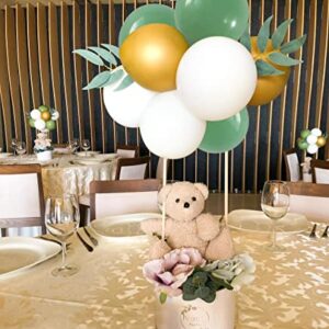 Olive Green Gold White Latex Balloons,52 Pcs Green and Gold Confetti Party Balloons For Birthday Baby Shower Engagement Wedding Anniversary Party Decorations.