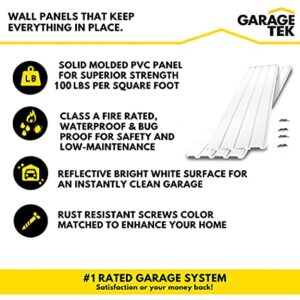 GarageTek Heavy Duty PVC Garage Slatwall | 8ft x 1ft TekPanel (6-Pack) | Garage Organizer Hanging System