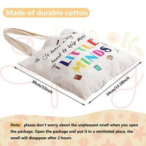 Frienda 4 Pieces Teacher Graduation Gifts Teacher Tote Bags Teacher Appreciation Gifts Reusable Colorful Work Bags for Women (Pencil Style, Khaki)