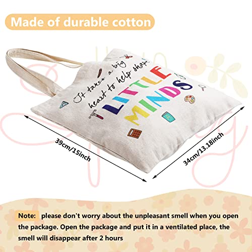 Frienda 4 Pieces Teacher Graduation Gifts Teacher Tote Bags Teacher Appreciation Gifts Reusable Colorful Work Bags for Women (Pencil Style, Khaki)