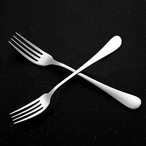 Forks,Dinner Forks, Set of 5 Top Food Grade Stainless Steel Silverware Forks, Table Forks, Flatware Forks,8 Inches, Mirror Finish & Dishwasher Safe, New Apartment Essentials Cutlery Set