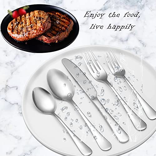 Forks,Dinner Forks, Set of 5 Top Food Grade Stainless Steel Silverware Forks, Table Forks, Flatware Forks,8 Inches, Mirror Finish & Dishwasher Safe, New Apartment Essentials Cutlery Set