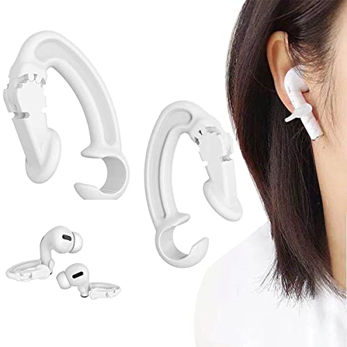 Kejycc 2 Pair Anti-Lost Ear Hook for AirPods - Anti-Slip Sports Ear Clip - Earphones Holder Accessories Compatible with Apple Airpods 1/2/Pro Or Earpods/Earbuds Headphones (White)