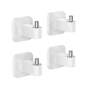 fysupotsu adhesive shower hooks for towels, self adhesive shower hanger hooks, modern shower towel hook for wall bathroom hanging coat, hat, towel robe hook rack wall mount 4-packs (white)