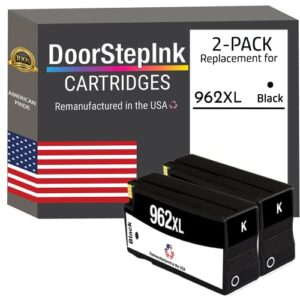 doorstepink remanufactured in the usa ink cartridge replacements for hp 962 xl 962xl 2 black for printers hp officejet pro 9010 9012 9013 9015 9016 9019 9020