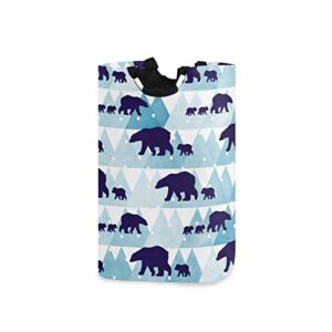 otvee cute winter polar bear mother child kids laundry basket folding laundry hamper organizer for clothes toy book storage