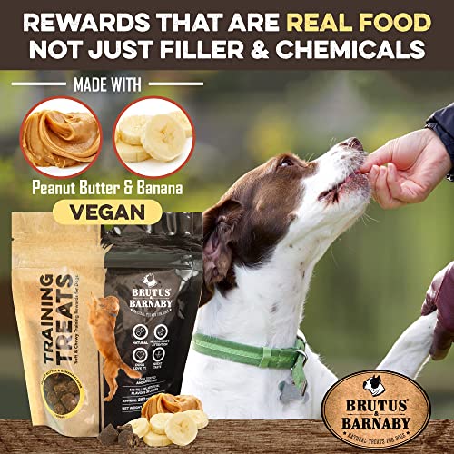 BRUTUS & BARNABY Training Treats for Dogs - Peanut Butter & Banana - All-Natural Healthy Low Calorie Vegan Treat - Great to Use for Rewards in Training Your Puppy Or Dog