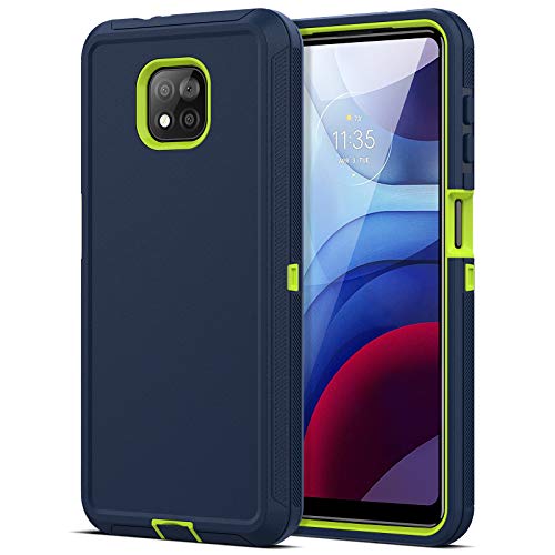 Jiunai for Moto G Power 2021 Case, 3-Piece Heavy Duty Armor Shockproof Tough Hybrid Dual Layer Drop Protection Bumper Rugged Matte Protective Phone Cover Case Compatible with Moto G Power 2021 Blue