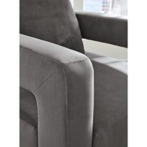 Signature Design by Ashley Alcoma Swivel Accent Chair, Fabric, Gray