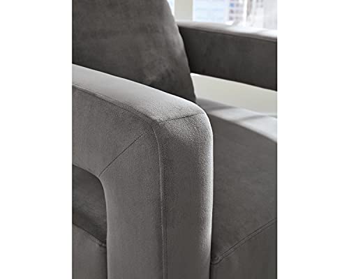 Signature Design by Ashley Alcoma Swivel Accent Chair, Fabric, Gray