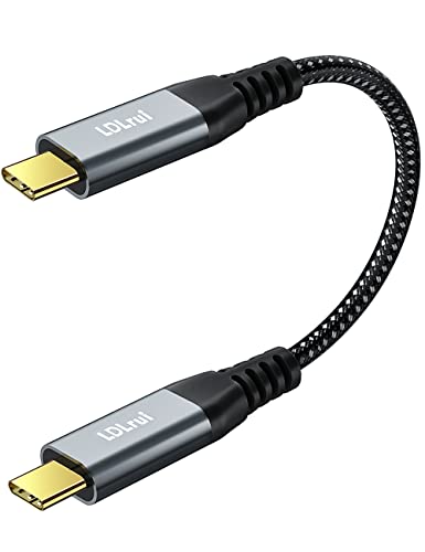 Short USB C to USB C Cable Up to 10Gbps Data Transfer - 1FT,LDLrui USB C 3.1 Gen 2 Cable Supports 100W Charging 4K Video Output Monitor, for MacBook Pro, Galaxy S21, iPad Pro, Samsung T7 SSD, and More