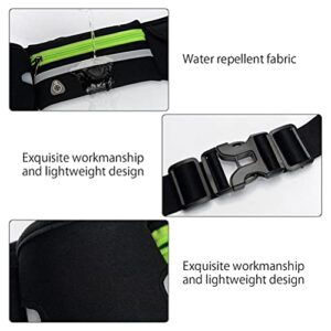 ADSE Outdoor Sports Waist Bag, Adjustable Reflective Waist Bag Fitness Multifunctional Waterproof Waist Bag Mobile Phone Bag, Used for Fitness Exercise Travel 44x13CM/17.3x5.1IN (Black)