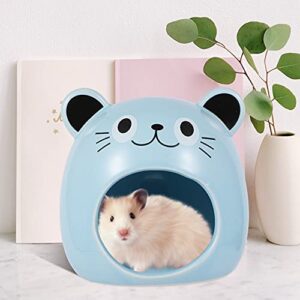 balacoo Hamster Hideout Ceramic Pet House Ceramic Cartoon Bear Shape Hamster Hideout Critter Bath House Cave Summer Cooling House for Chinchilla Mini Hut Small Animal Hideout Cave Accessories