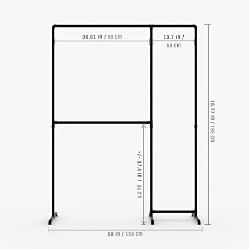 pamo freestanding clothes rail in industrial loft design - LAS II - wardrobe for walk-in closet wall I bedroom clothes rack made of black sturdy tubes