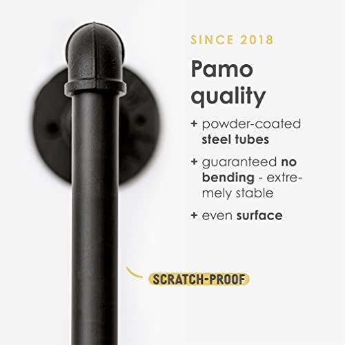 pamo freestanding clothes rail in industrial loft design - LAS II - wardrobe for walk-in closet wall I bedroom clothes rack made of black sturdy tubes