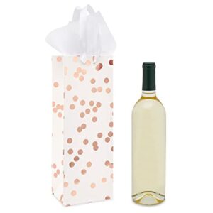 12-Pack Wine Gift Bags with Ribbon Handles and Tissue Paper for Wine Bottles, Liquor, Champagne, Sparkling Cider, Elegant Polka Dot Foil Designs (3 Colors, 13.8x5x4 in)