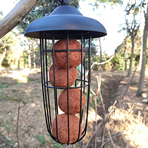 Haokaini Outdoor Bird Feeder, Wild Bird Feeder Tube Metal Mesh Hanging Fat Ball Holder Bird Feed Dispenser for Garden Backyard Outside