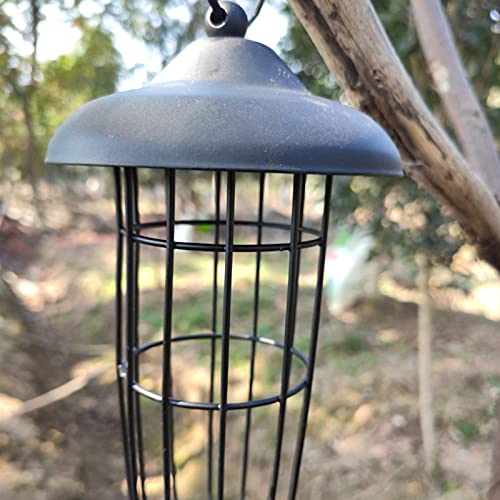 Haokaini Outdoor Bird Feeder, Wild Bird Feeder Tube Metal Mesh Hanging Fat Ball Holder Bird Feed Dispenser for Garden Backyard Outside