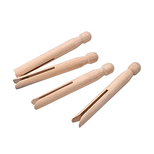 UUYYEO 12 Pcs Round Clothespins Wooden Doll Peg Pins Unfinished Blank DIY Decoration