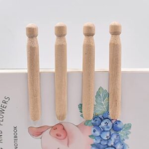 UUYYEO 12 Pcs Round Clothespins Wooden Doll Peg Pins Unfinished Blank DIY Decoration