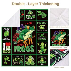 Treeswift Frog Fleece Blanket Soft and Cozy Throw Blanket for Kids and Adults Luxurious Frog Blankets Frog Gifts for Frog Lovers