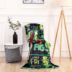 Treeswift Frog Fleece Blanket Soft and Cozy Throw Blanket for Kids and Adults Luxurious Frog Blankets Frog Gifts for Frog Lovers