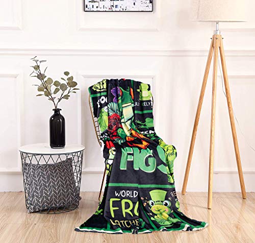 Treeswift Frog Fleece Blanket Soft and Cozy Throw Blanket for Kids and Adults Luxurious Frog Blankets Frog Gifts for Frog Lovers