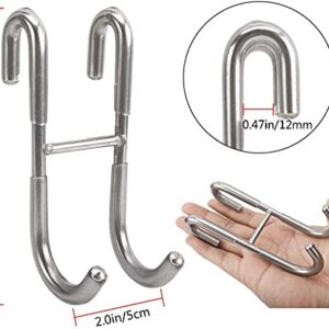 HYDDNice 3PCS Shower Door Hooks 304 Stainless Steel Over Door Hooks Bathroom Class Door Hooks Bath Towel Hooks