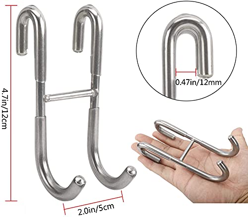 HYDDNice 3PCS Shower Door Hooks 304 Stainless Steel Over Door Hooks Bathroom Class Door Hooks Bath Towel Hooks